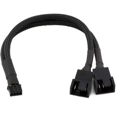 China 4 Pin PWM Fan Y Splitter Extension Cable 27cm 26AWG for PC Case Temperature Control for sale