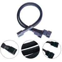 China 4 Pin PWM Fan Y Splitter Extension Cable 27cm 26AWG for PC Case Temperature Control for sale