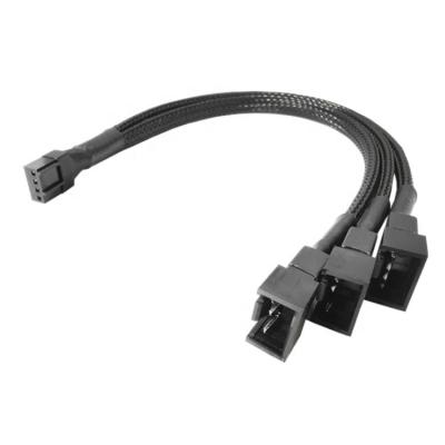 China 1 to 3 CPU 4 Pin PWM Fan Splitter Extension Cable 27cm 26AWG for PC Case Temperature Control for sale