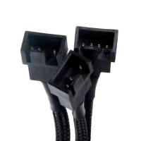 China 1 to 3 CPU 4 Pin PWM Fan Splitter Extension Cable 27cm 26AWG for PC Case Temperature Control for sale