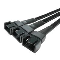 China 1 to 3 CPU 4 Pin PWM Fan Splitter Extension Cable 27cm 26AWG for PC Case Temperature Control for sale