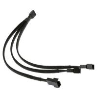China 1 to 3 CPU 4 Pin PWM Fan Splitter Extension Cable 27cm 26AWG for PC Case Temperature Control for sale