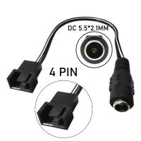 China 12V Female DC Plug to 4 Pin PWM PC Case Fan Power Adapter Extension Cable 27cm for sale