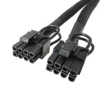 China GPU 6 Pin Female to Dual 8 Pin Male 18AWG PCIe Power Adapter Cable 20cm for sale