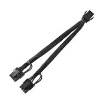 China GPU 6 Pin Female to Dual 8 Pin Male 18AWG PCIe Power Adapter Cable 20cm for sale