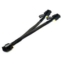 China GPU 6 Pin Female to Dual 8 Pin Male 18AWG PCIe Power Adapter Cable 20cm for sale