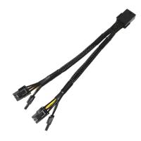 China Woven Sleeve PCIe 8 Pin Female to Dual 8 Pin Male GPU Power Adapter Cable 22cm 18AWG for sale