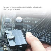 China PSU 24 Pin Female to Dual 20+4 Pin Male ATX Mining Motherboard Extension Cable 18AWG 32cm for sale