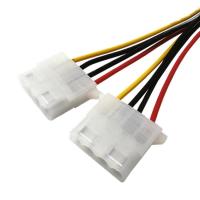 China SATA 15 Pin Male to Dual Molex 4 Pin LP4 IDE Female Power Y Adapter Cable 20cm 18AWG for HDD SSD for sale