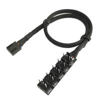 China 1 to 5 Way 4 Pin PWM PC Fan Hub Splitter Cable 41cm for ATX Computer Case 4 Pin 3 Pin Cooling Fans for sale