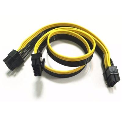 China PCIe 8 Pin Male to Dual 8 Pin Male GPU Splitter Power Adapter Cable 22cm 18AWG for sale