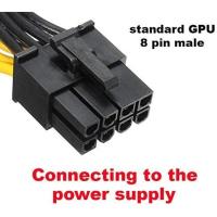 China PCIe 8 Pin Male to Dual 8 Pin Male GPU Splitter Power Adapter Cable 22cm 18AWG for sale