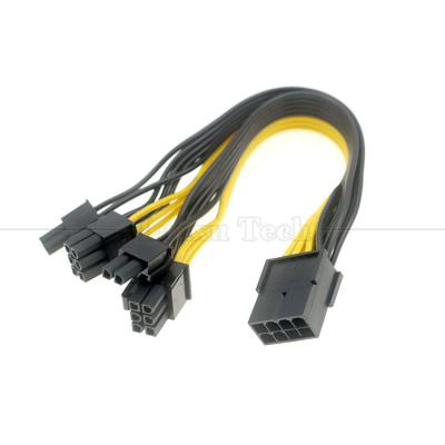 China PCIe 8 Pin Male to Dual 8 Pin Female GPU Power Splitter Adapter Cable 18AWG 22cm for sale