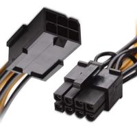 China 6 Pin Male to 8 Pin Male GPU PCIe Power Adapter Cable 18AWG 20cm for Graphics Card for sale