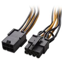 China 6 Pin Male to 8 Pin Male GPU PCIe Power Adapter Cable 18AWG 20cm for Graphics Card for sale