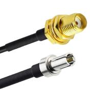 China Custom TS9 to SMA Female RF Coaxial Cable Adapter 50 Ohm 0.6dB Loss 10cm-5m Length Options for sale