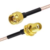 China RG 174 SMA Male to Female RF Coaxial Cable Assembly - 50 Ohm, 0.6 dB Loss, 10cm to 5m Lengths for sale