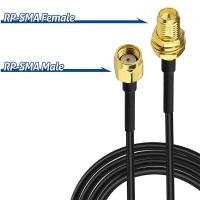 China RG174 Coaxial RP SMA Male to Female Antenna Extension Cable 50 Ohm 0.6dB Loss for WiFi Router Security Camera for sale