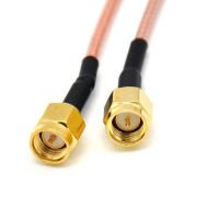 China RG316 Coaxial RF SMA to SMA Connector Cable 50 Ohm 0.6dB Loss for WiFi FPV TV Antenna Extension for sale