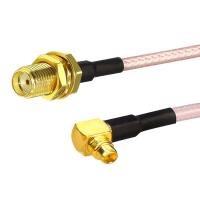 China RG316 90 Degree Right Angle MMCX Male to SMA Female Antenna Cable 50 Ohm 0.6dB Loss 5cm-3m for sale