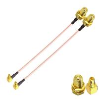 China RG316 90 Degree Right Angle MMCX Male to SMA Female Antenna Cable 50 Ohm 0.6dB Loss 5cm-3m for sale