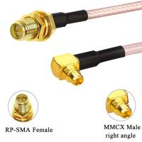 China RG316 MMCX Angle Male to RP SMA Female RF Coaxial Cable 50 Ohm 0.6dB Loss 5cm-3m Length Options for sale