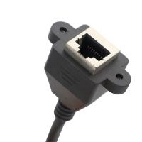 China Custom 6FT Screw Locking RJ45 Panel Mount Ethernet Extension Cable with 0.2m-5m Length Options for sale