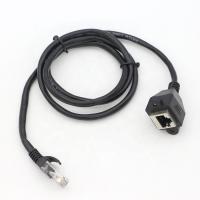 China Custom 6FT Screw Locking RJ45 Panel Mount Ethernet Extension Cable with 0.2m-5m Length Options for sale