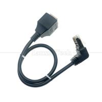 China 90 Degree Down Angle RJ45 Male to Female Cat5e Ethernet Cable - 0.2m to 5m Lengths with STP/UTP Options for sale