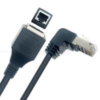 China Cat5e RJ45 Panel Mount Ethernet Cable 0.2m with Up/Down/Left/Right Angle Mounting Options for sale