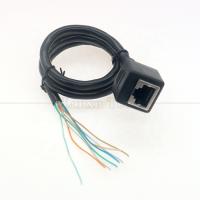 China Cat6 26AWG RJ45 Female Socket to Open Tinned Bare Wires Ethernet Cable 0.5m for sale