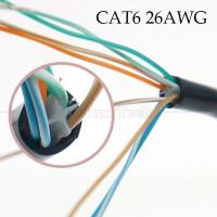 China Cat6 26AWG RJ45 Female Socket to Open Tinned Bare Wires Ethernet Cable 0.5m for sale