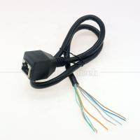 China Cat6 26AWG RJ45 Female Socket to Open Tinned Bare Wires Ethernet Cable 0.5m for sale