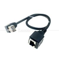 China 90 Degree Right Angle RJ45 Male to Female Cat5e Ethernet Cable STP UTP 1m 2m 3m 5m OEM for sale