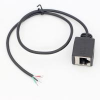 China Custom Female RJ45 Socket to Open Tinned Soldering 4 Wires Bare End Pigtail Cable 1m for sale