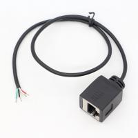 China Custom Female RJ45 Socket to Open Tinned Soldering 4 Wires Bare End Pigtail Cable 1m for sale