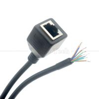 China Female RJ45 Jack Socket to Open Tinned Soldering 8 Wires Bare End  Pigtail Ethernet Network Patch Lan Cable for sale