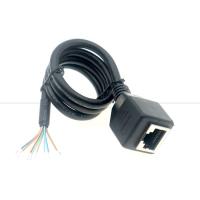 China Female RJ45 Jack Socket to Open Tinned Soldering 8 Wires Bare End  Pigtail Ethernet Network Patch Lan Cable for sale