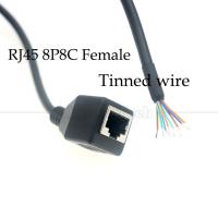 China Female RJ45 Jack Socket to Open Tinned Soldering 8 Wires Bare End  Pigtail Ethernet Network Patch Lan Cable for sale
