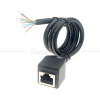 China Female RJ45 Jack Socket to Open Tinned Soldering 8 Wires Bare End  Pigtail Ethernet Network Patch Lan Cable for sale