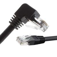 China UTP STP 90 Degree Right Left Angle Cat5e Cat6 Cat7 RJ45 Ethernet Extension LAN Network Cable 1m for sale