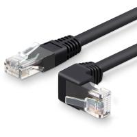 China UTP STP 90 Degree Right Left Angle Cat5e Cat6 Cat7 RJ45 Ethernet Extension LAN Network Cable 1m for sale