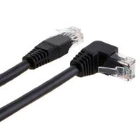 China UTP STP 90 Degree Right Left Angle Cat5e Cat6 Cat7 RJ45 Ethernet Extension LAN Network Cable 1m for sale