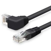 China UTP STP 90 Degree Right Left Angle Cat5e Cat6 Cat7 RJ45 Ethernet Extension LAN Network Cable 1m for sale