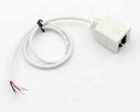 China Customization White Female RJ45 Socket To Open Tinned Soldering 4 Wires Bare End  Pigtail Cable for sale