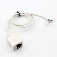 China Customization White Female RJ45 Socket To Open Tinned Soldering 4 Wires Bare End  Pigtail Cable for sale
