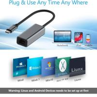 China USB 3.0 Type C to Gigabit RJ45 Ethernet Network Lan Adapter 1000Mbps Plug and Play for Laptop for sale
