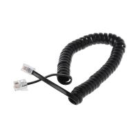 China OEM Coiled Spring RJ9 4P4C RJ11 Telephone Cable 1m 2m 3m Spiral Flat Cat3 ADSL for sale