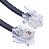 China OEM Coiled Spring RJ9 4P4C RJ11 Telephone Cable 1m 2m 3m Spiral Flat Cat3 ADSL for sale