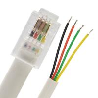 China OEM RJ9 4P4C Male to Stripped Tinned Wire Open End Telephone Cable 1m for sale